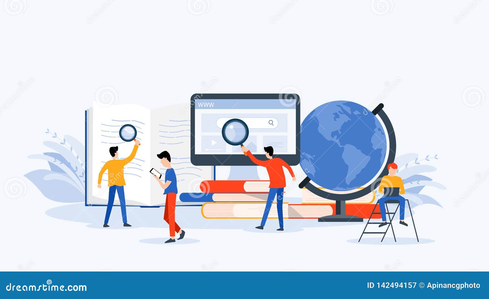 Flat Vector Illustration Technology Business Research , Learning and ...