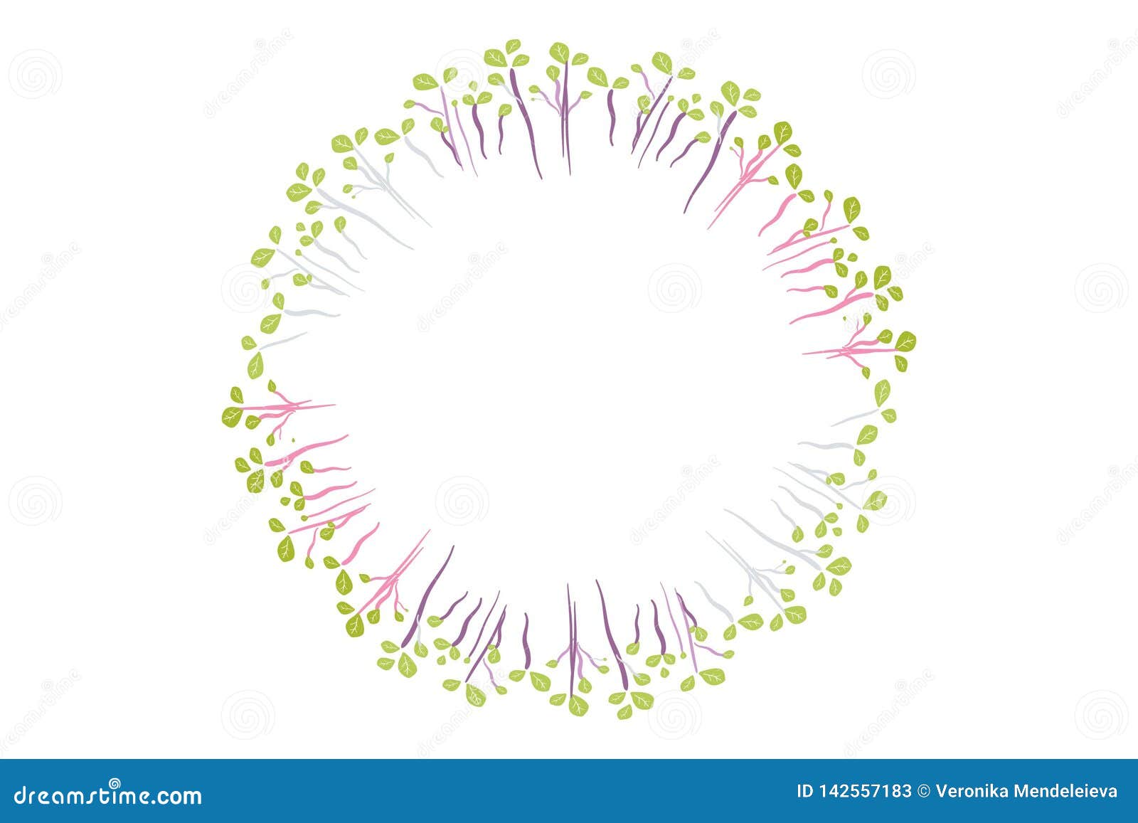 Microgreen Logo Hand Drawn Illustration Stock Vector - Illustration of ...