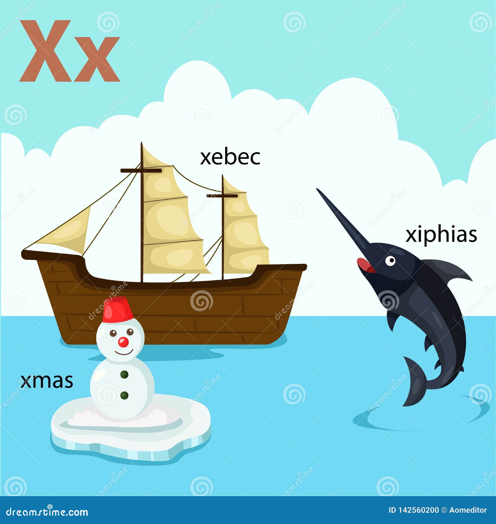 Illustrator of a-z Set for X Isolated Stock Vector - Illustration of ...