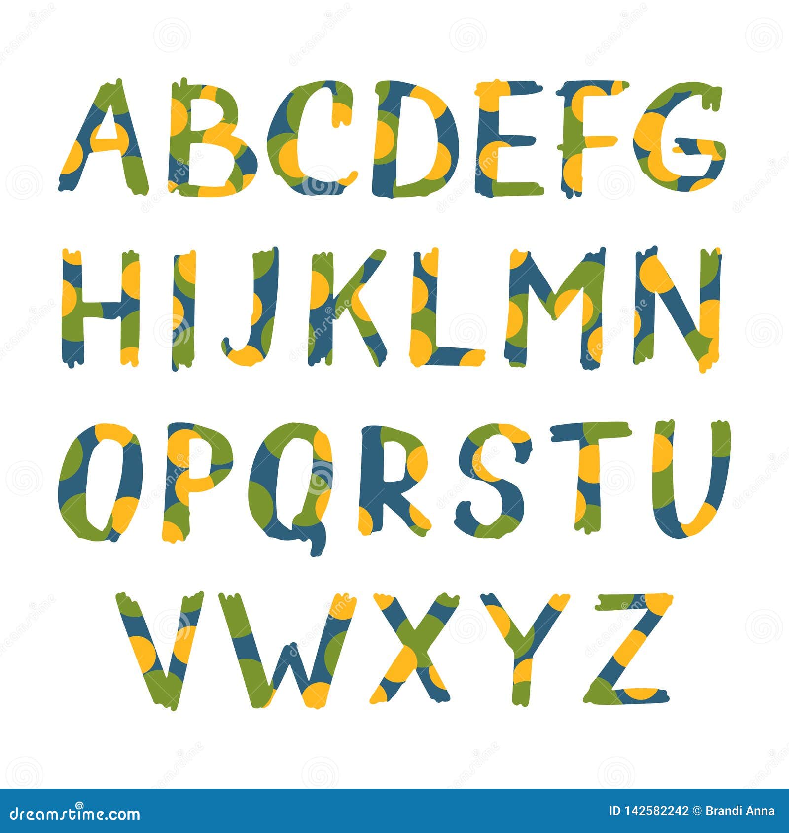 Vector Hand Drawn Art Color Font Stock Vector - Illustration of logo ...