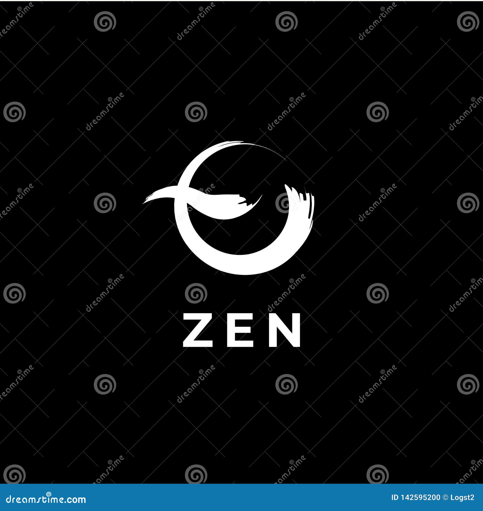 Brush Painting - Enso Zen Circle Vector Zen Logo - Vector Stock Vector ...