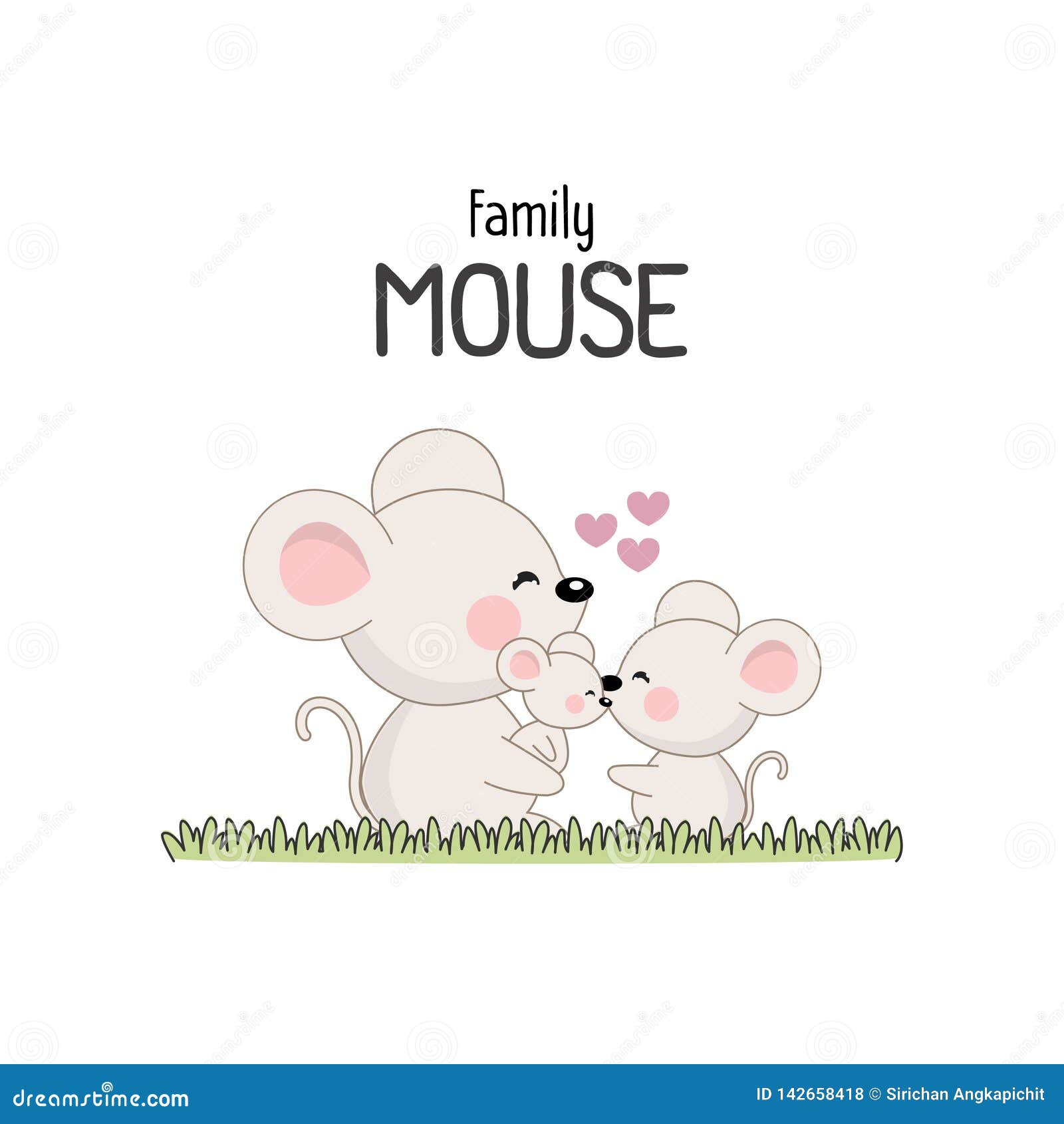 Mouse Family Father Mother and Newborn Baby. Stock Vector ...