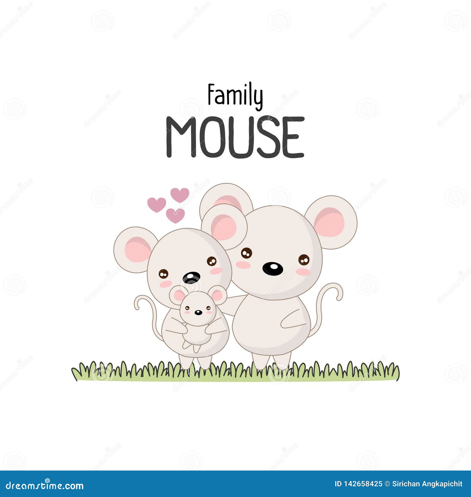 Mouse Family Father Mother and Newborn Baby. Stock Vector ...