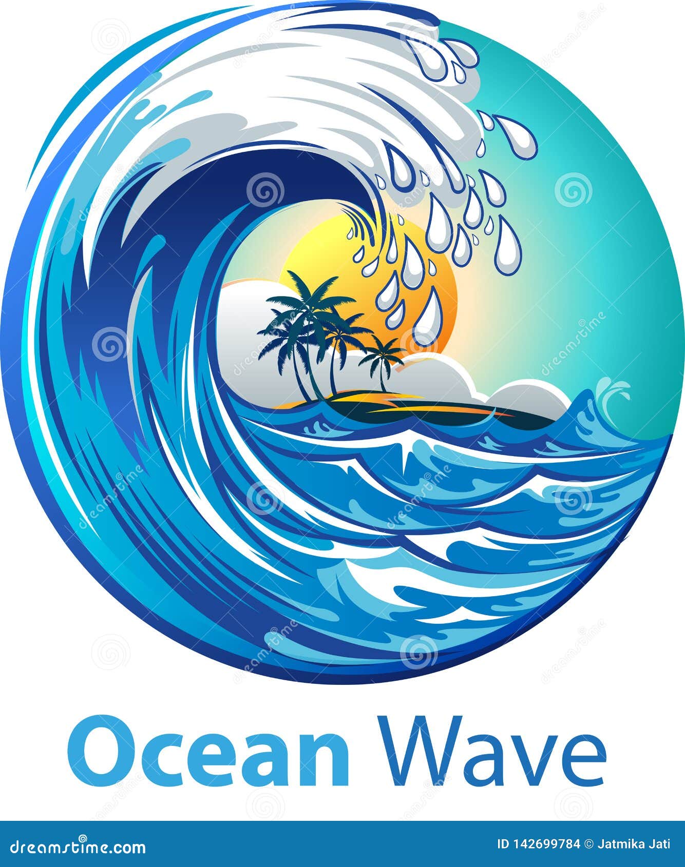 Ocean wave symbol stock vector. Illustration of shape - 142699784