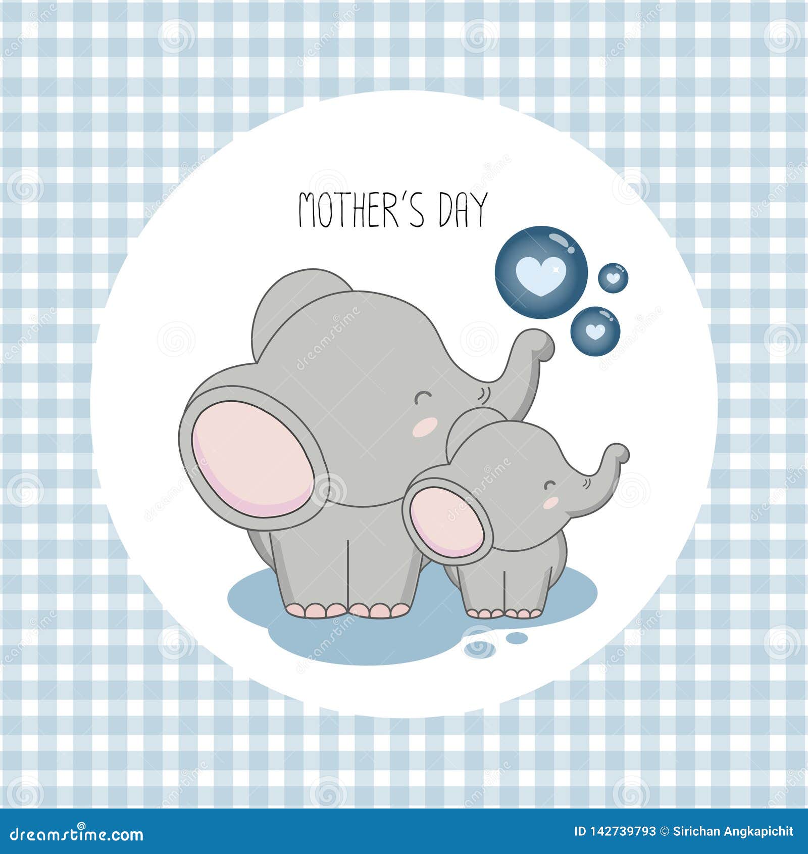 Mother Elephant And Baby Elephant. Cartoon Vector | CartoonDealer.com ...