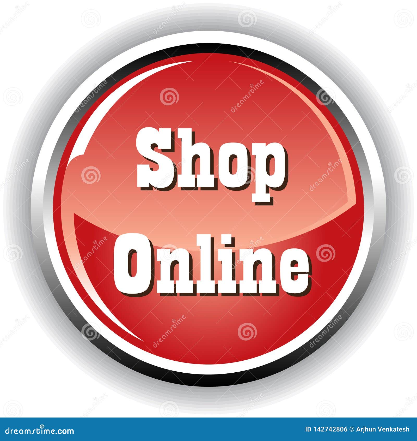 Online Shoping Web Button Classic Blue Button White Background Stock ...