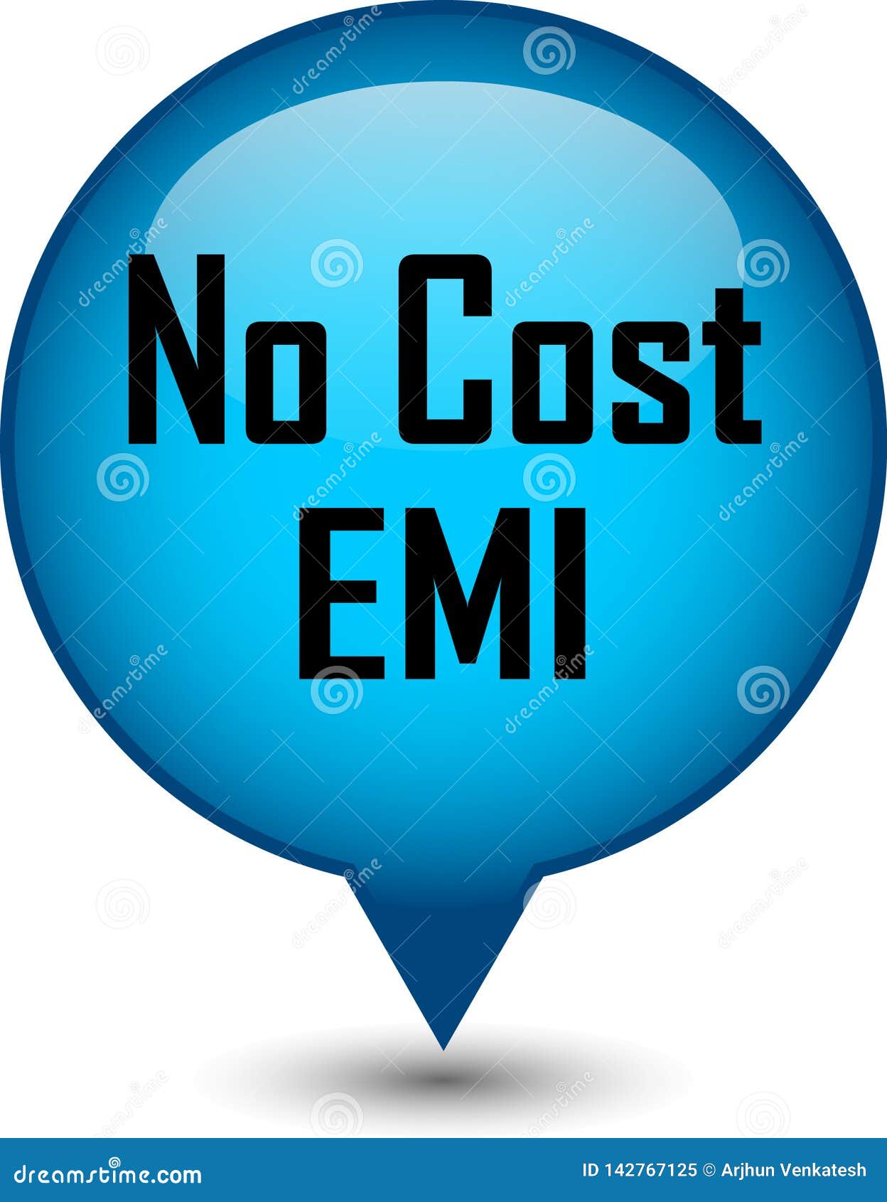 No Cost EMI Web Button Classic Blue Button White Background Stock ...