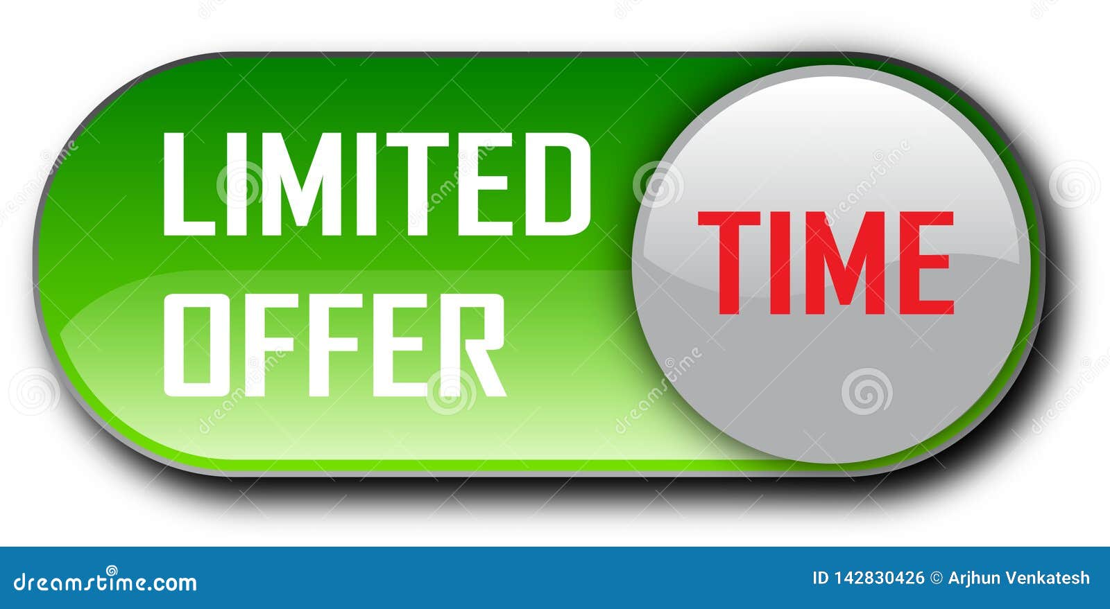 Limited Time Offer Web Button Classic Blue Button White Background ...