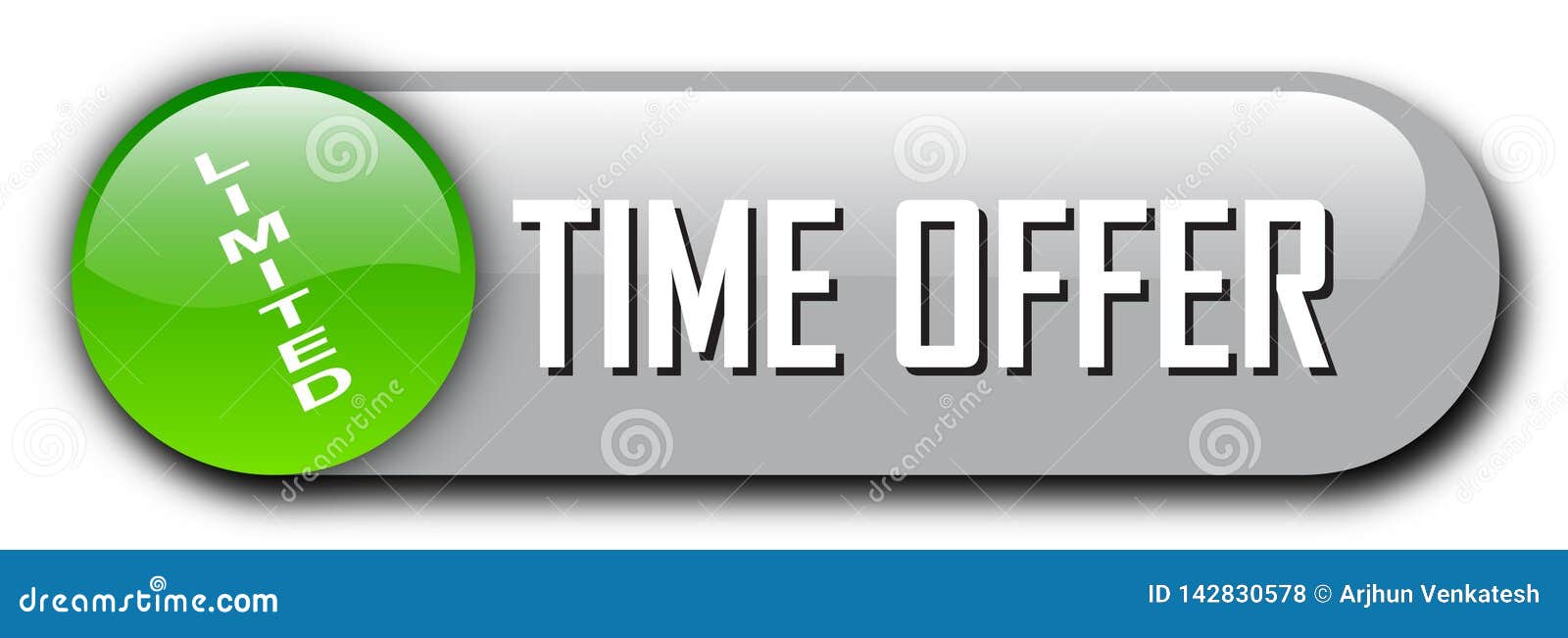 Limited Time Offer Web Button Classic Blue Button White Background ...