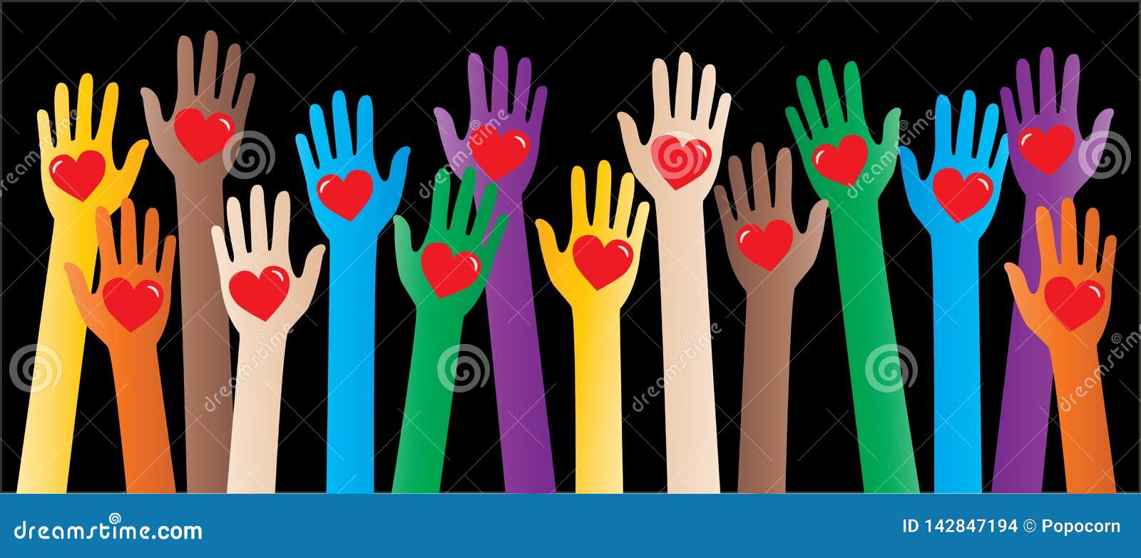 Reaching Helping Arms Header or Banner Stock Vector - Illustration of ...