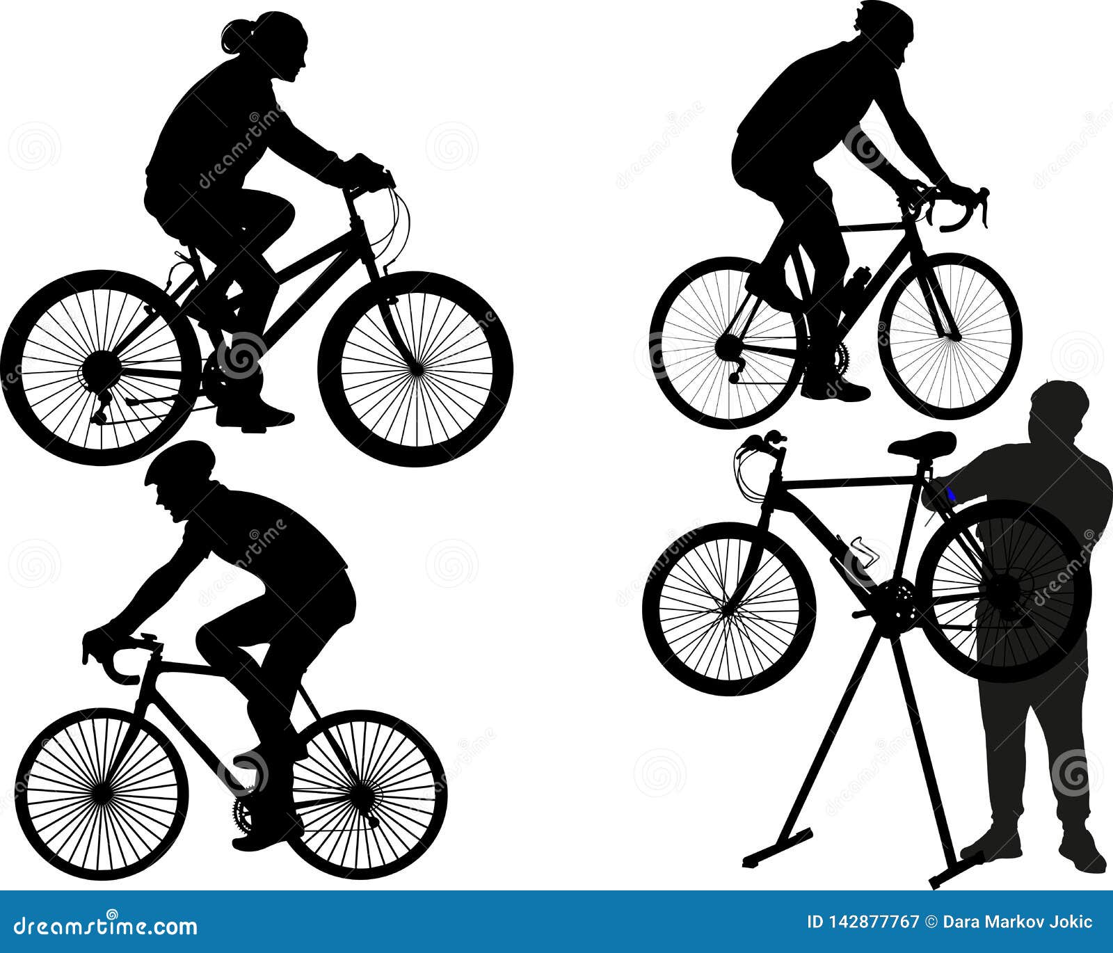 People on a bicycles stock vector. Illustration of cyclist - 142877767