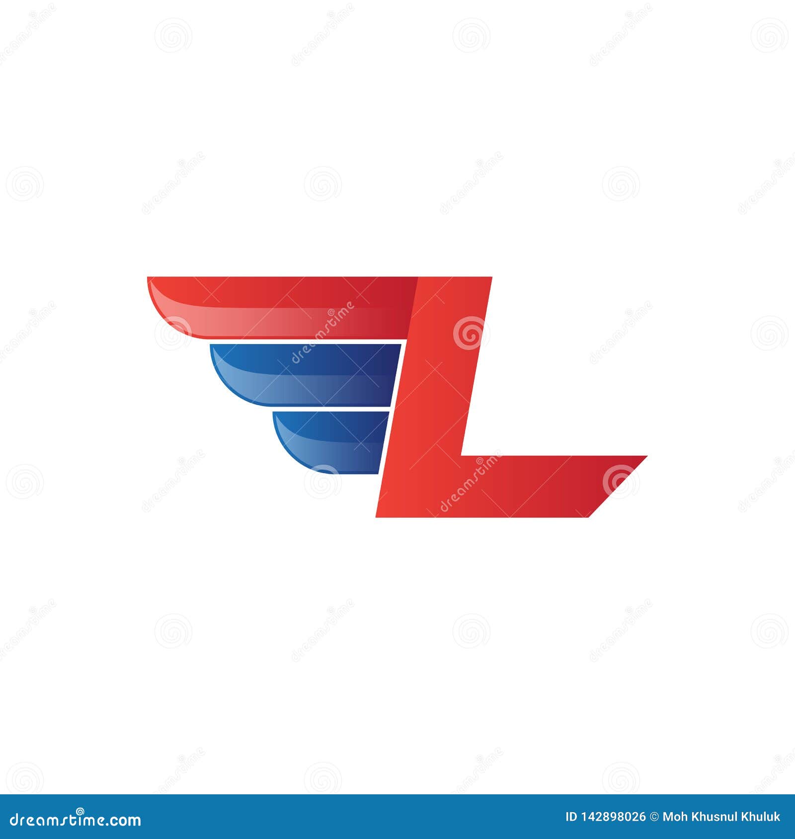 Fast Initial Letter L Logo Vector Wing Stock Vector - Illustration of ...
