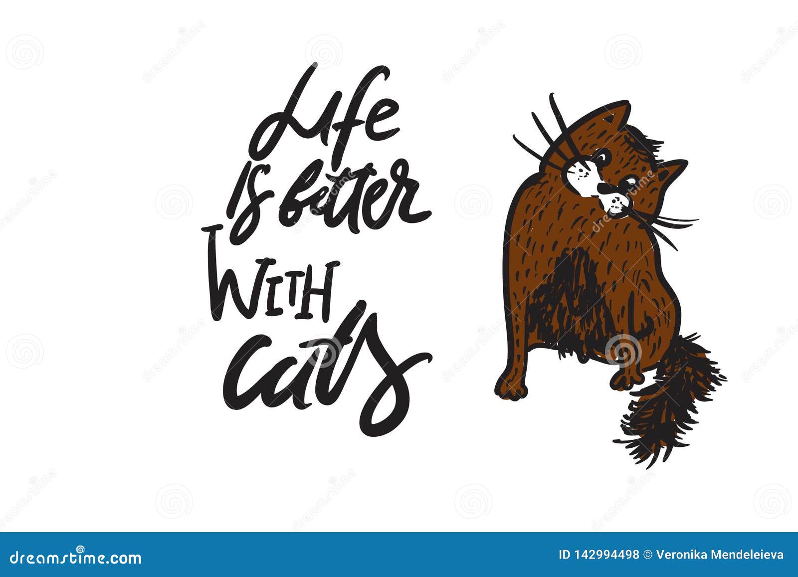 Hand Lettering Quotes for Your Design about Cats Stock Vector ...