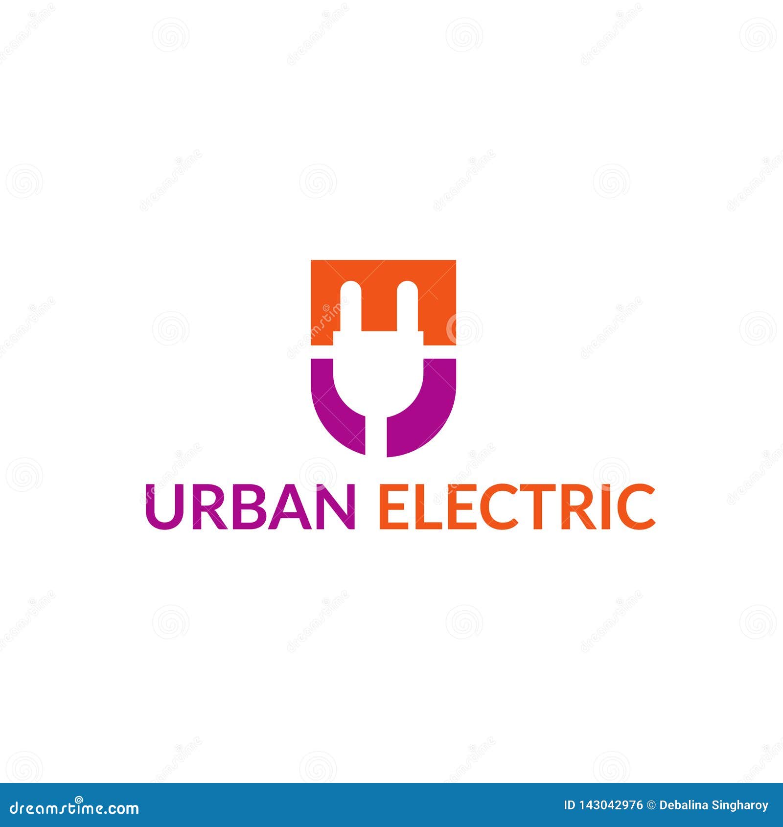 U Shape Electric Logo - Stock Vector Illustration Stock Vector ...