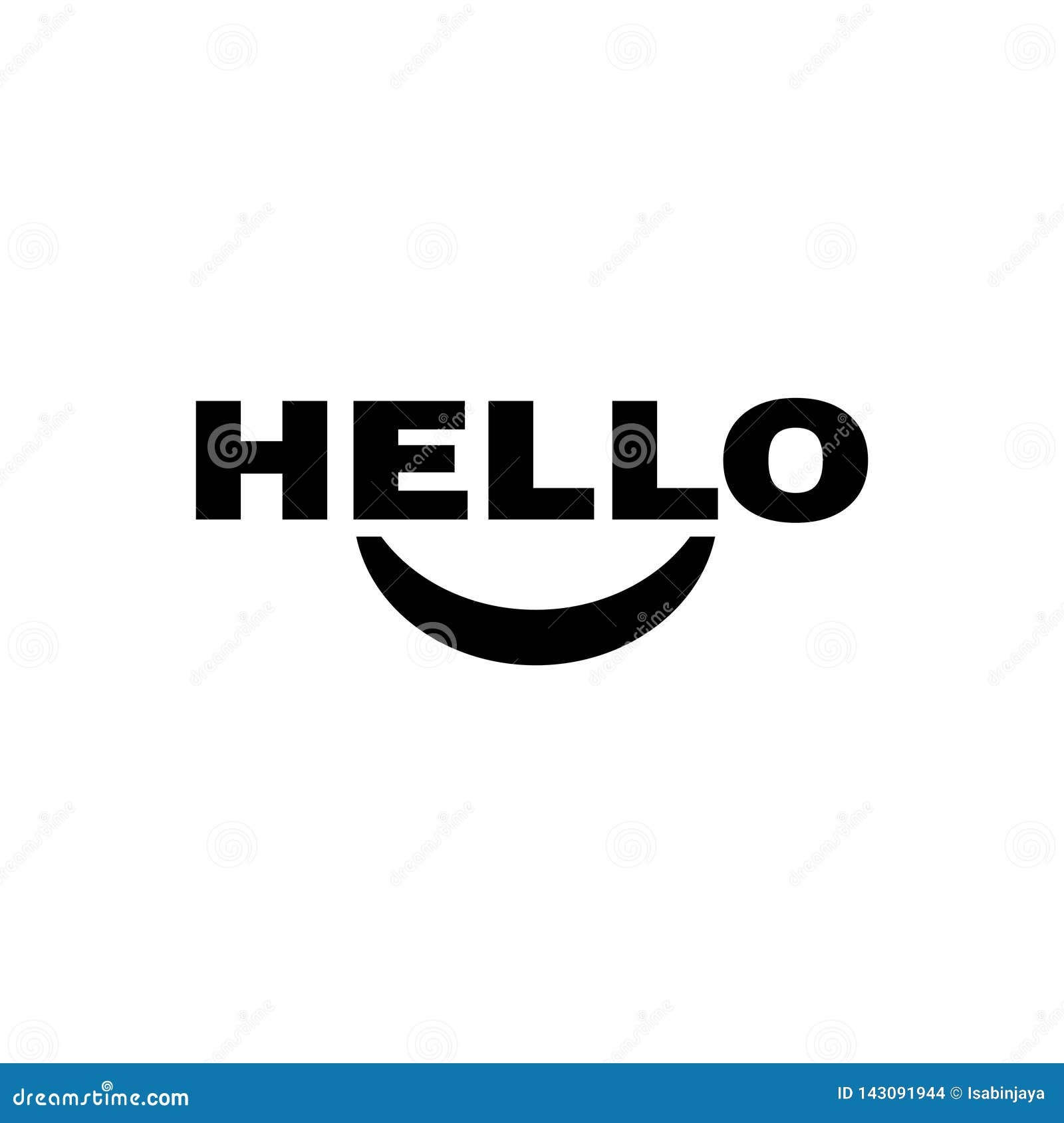 HELLO with Smile Logo Design Stock Illustration - Illustration of ...