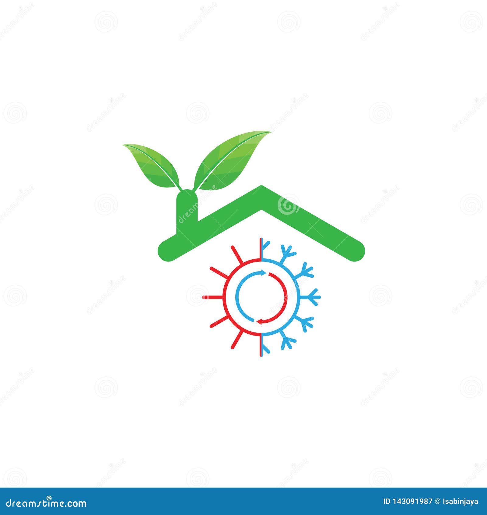 Hot and Cool Eco Green Home Logo Design Stock Illustration ...