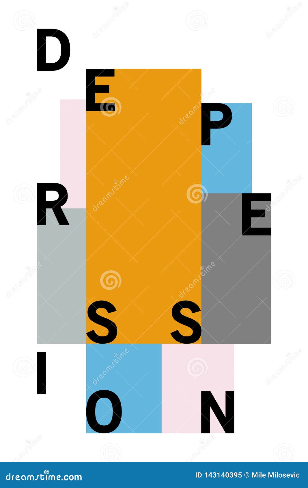 Depression Concept Made with Word. Word Depression. Vector Illustration ...