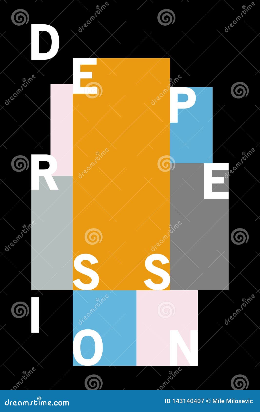 Depression Concept Made with Word. Word Depression. Vector Illustration ...