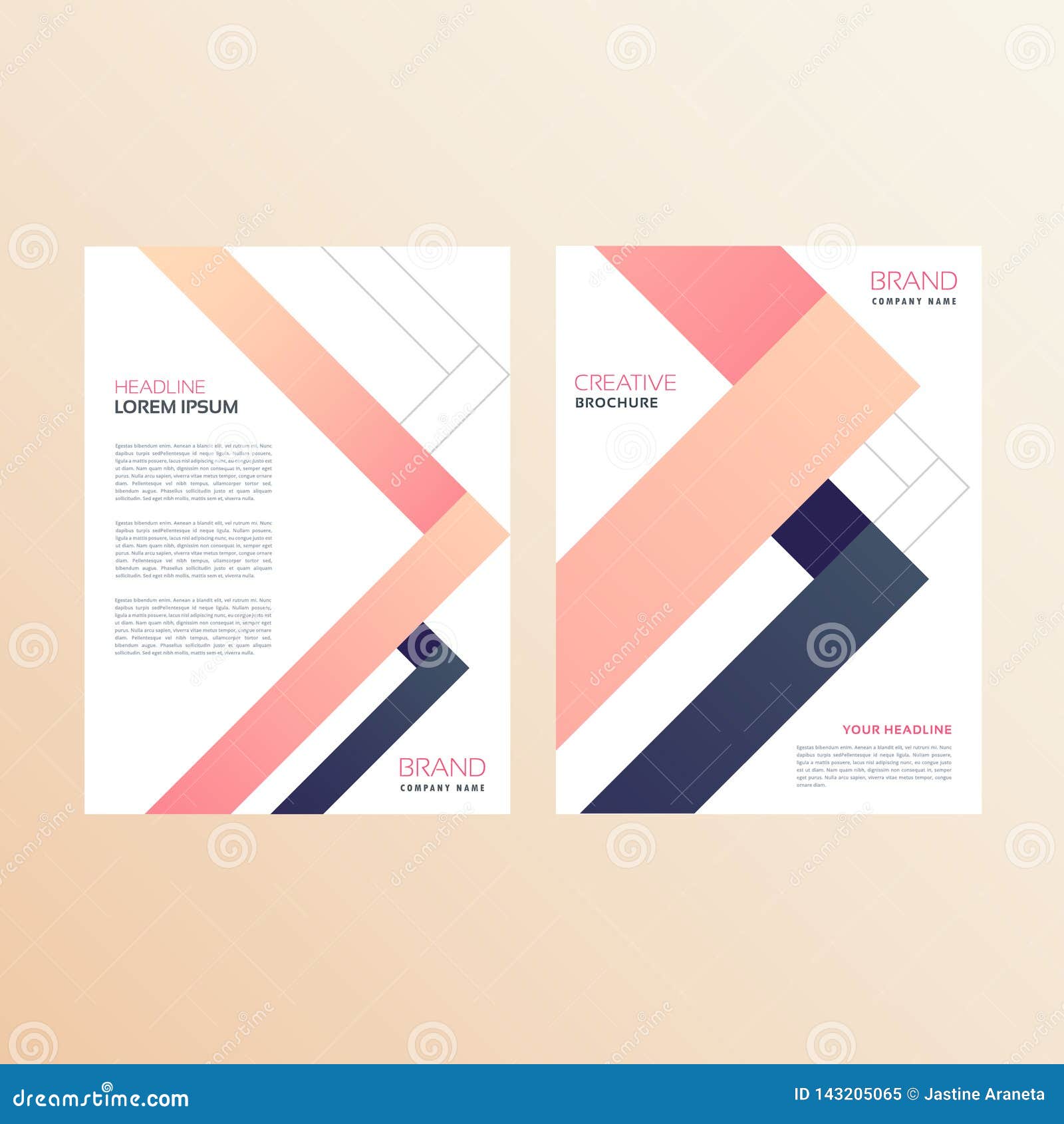 Elegant Pink Brochure Design Template Stock Vector - Illustration of ...