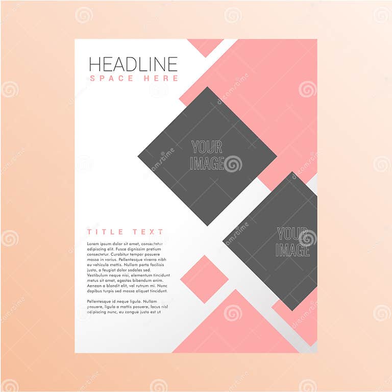 Modern Pink Flyer Design Template Stock Vector - Illustration of ...