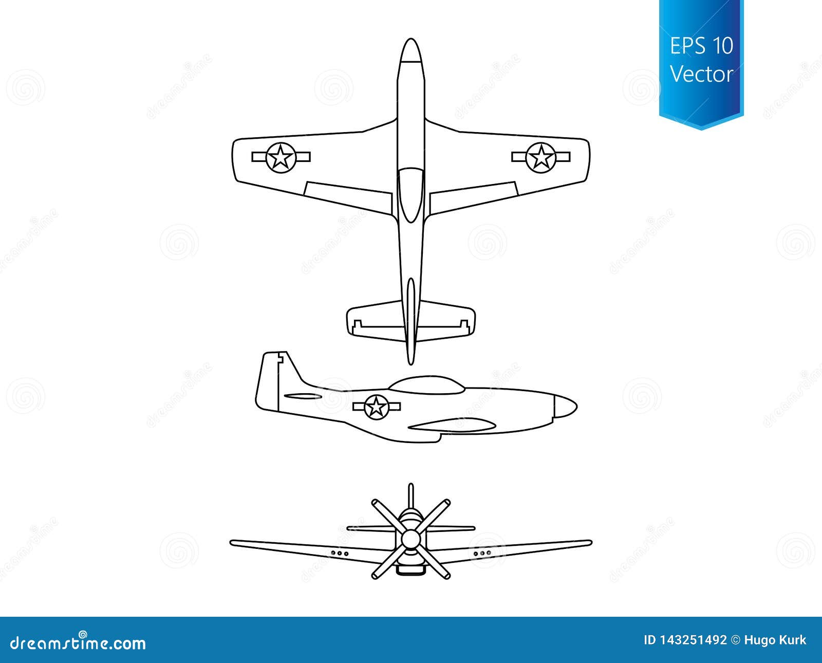 P-51 Mustang WWII Airplane Cartoon Royalty-Free Stock Photography ...