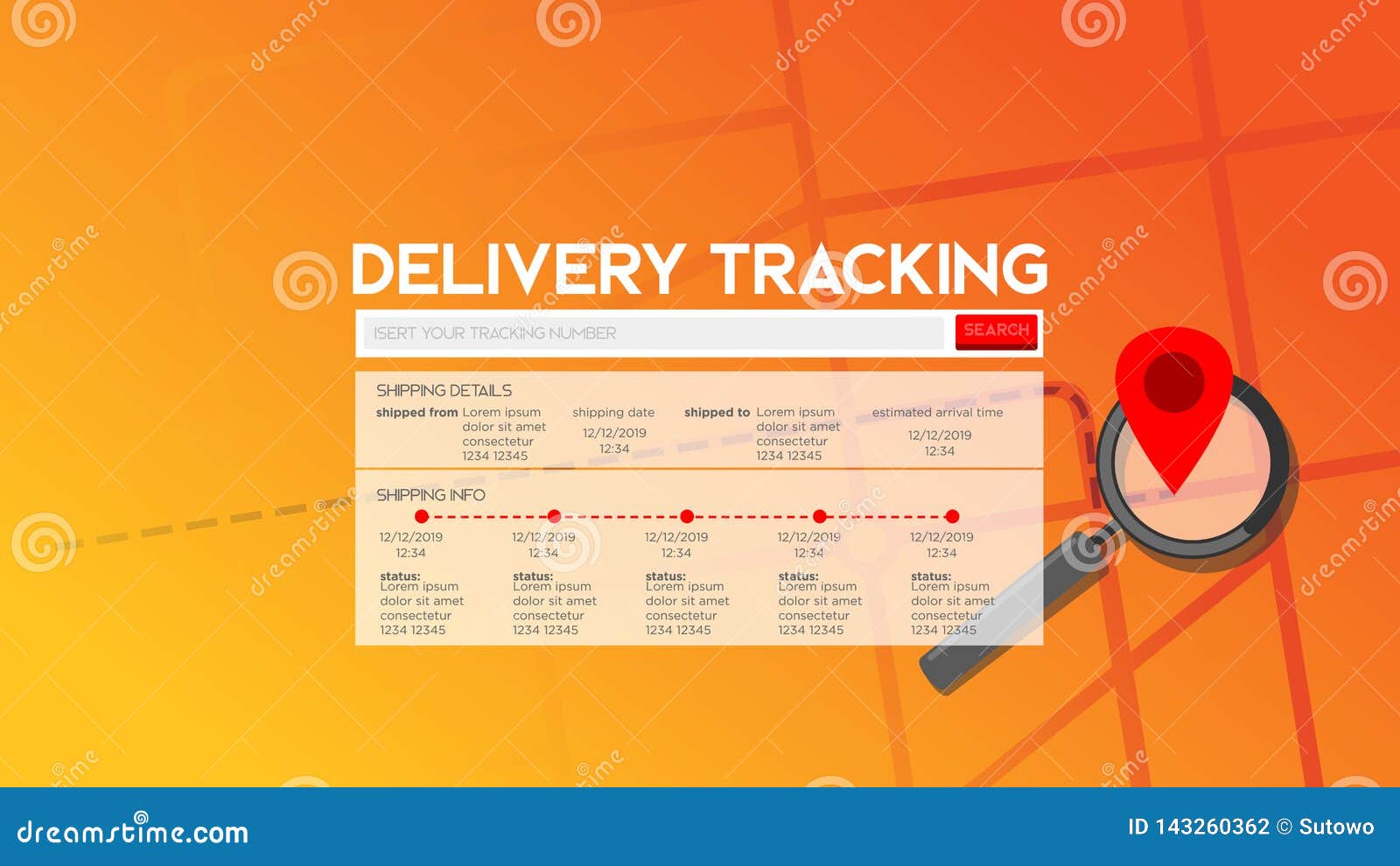 Delivery Tracking System Web Page Appliction Search Illustration Stock ...