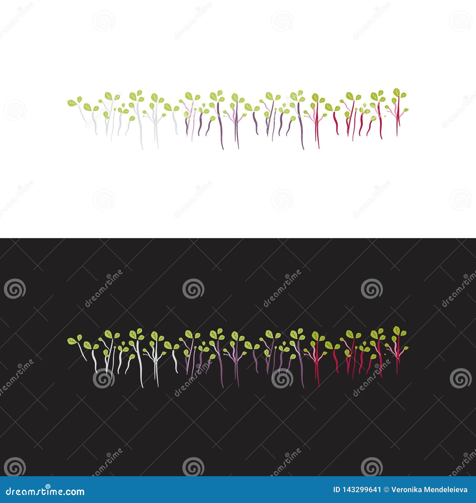 Microgreen Logo Hand Drawn Illustration Stock Vector - Illustration of ...