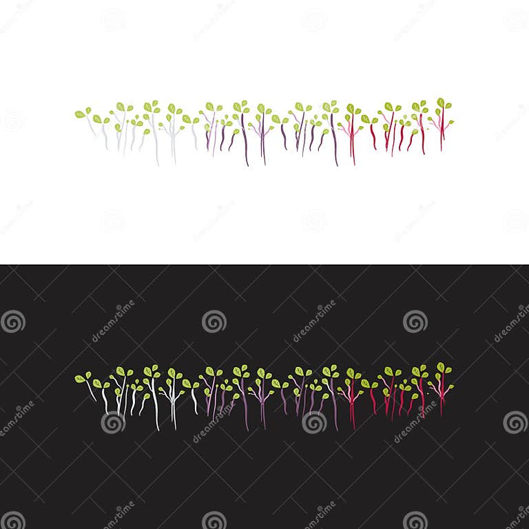 Microgreen Logo Hand Drawn Illustration Stock Vector - Illustration of ...