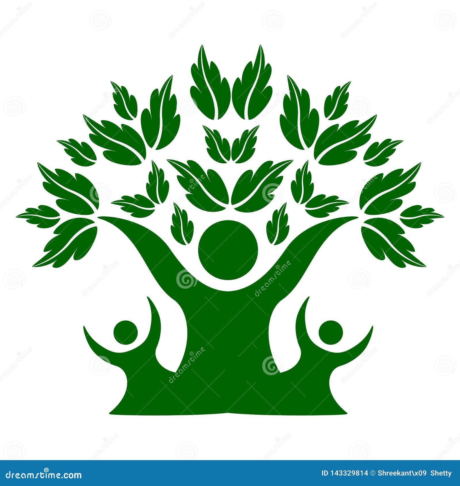Green Color Family Nature Tree, Team Symbol Stock Vector - Illustration ...