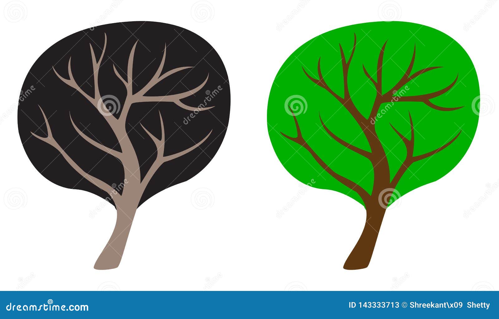 Two Color Tree, Template, Symbol Stock Vector - Illustration of logo ...