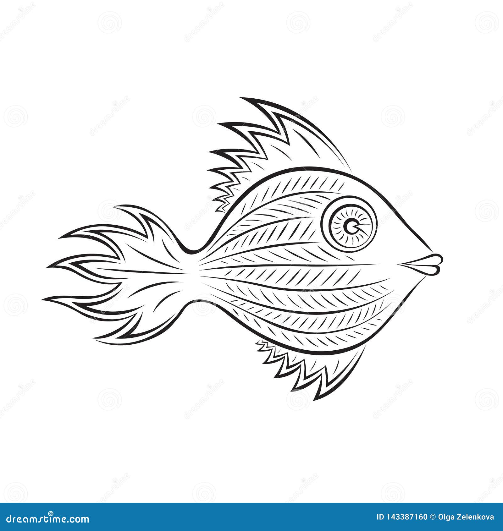 Fantastic Fish - Abstract Aquatic Animal. Stock Illustration ...