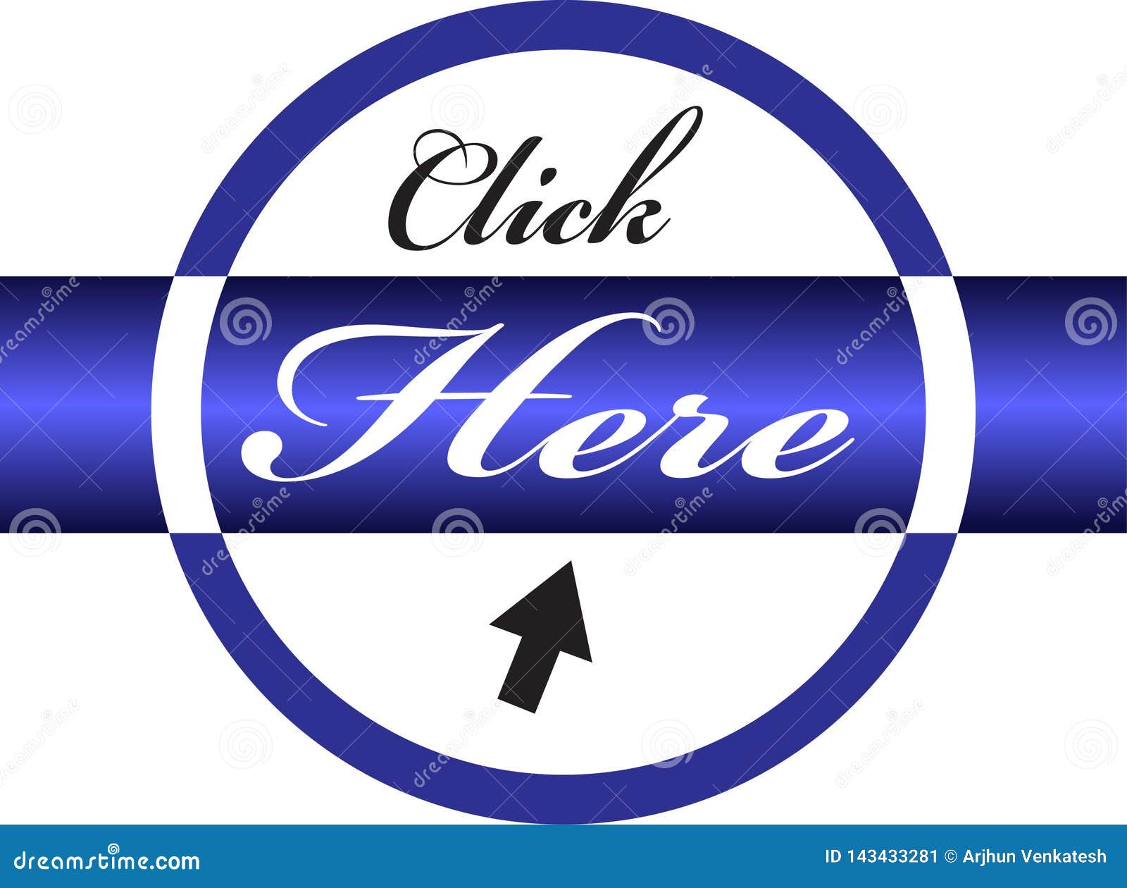 Click Here Arrow Web Button Classic Button White Background Stock ...