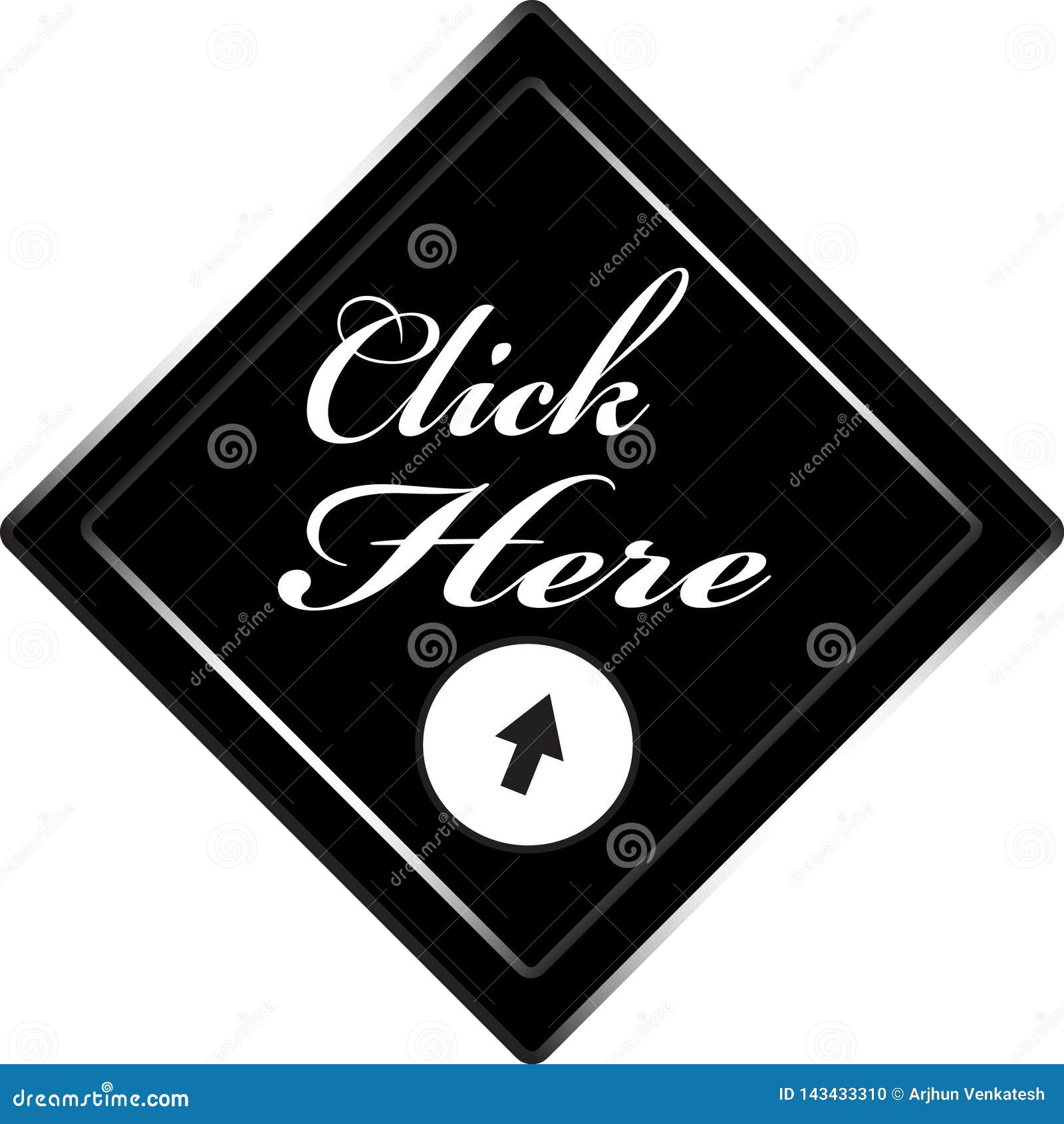 Click Here Arrow Web Button Classic Button White Background Stock ...