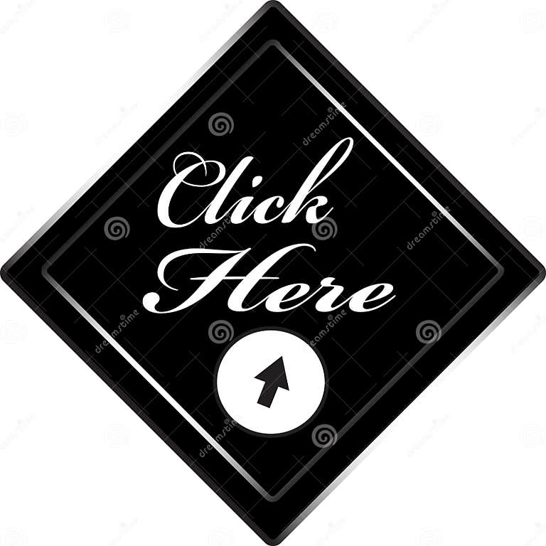 Click Here Arrow Web Button Classic Button White Background Stock ...