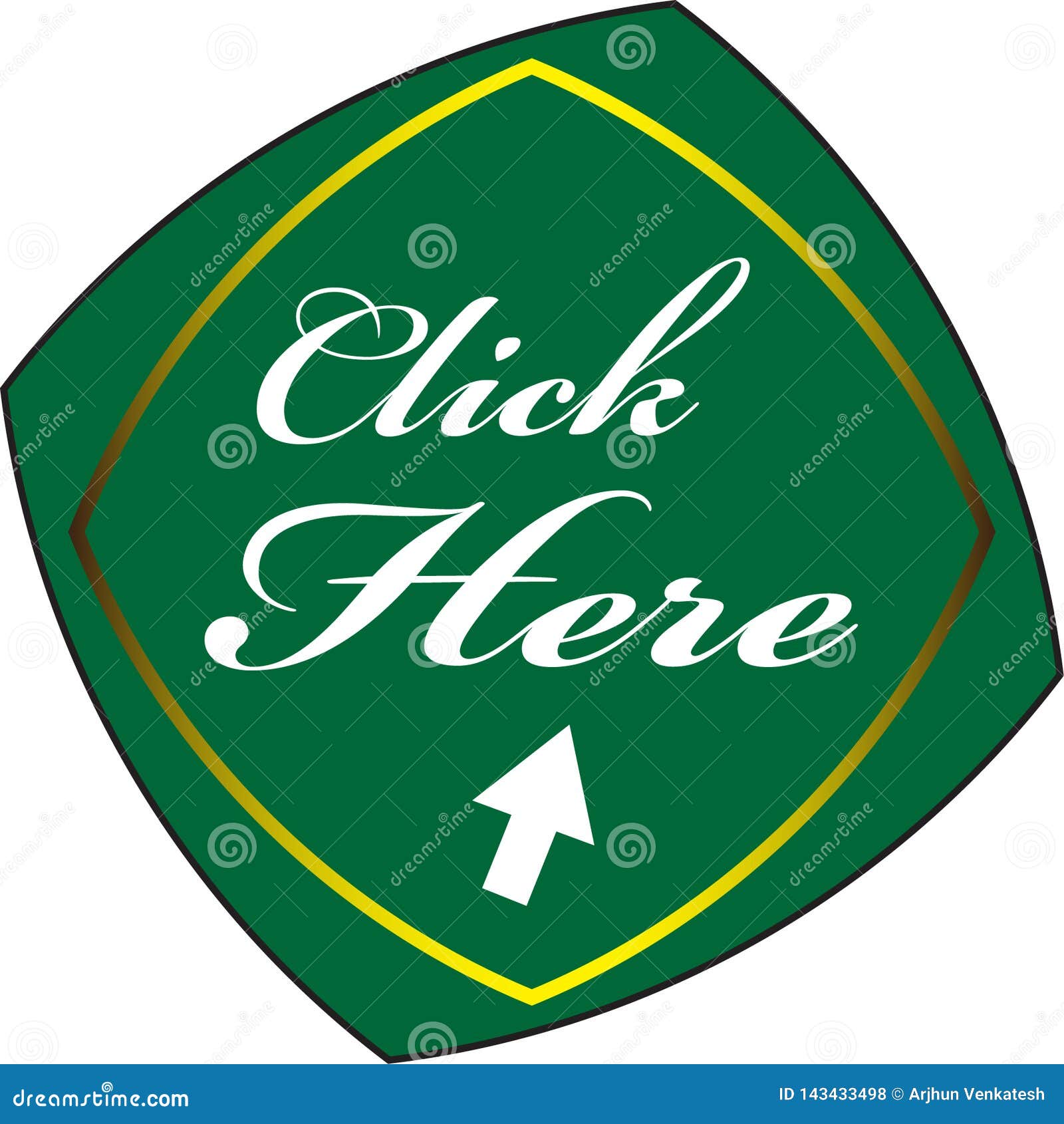 Click Here Arrow Web Button Classic Button White Background Stock ...