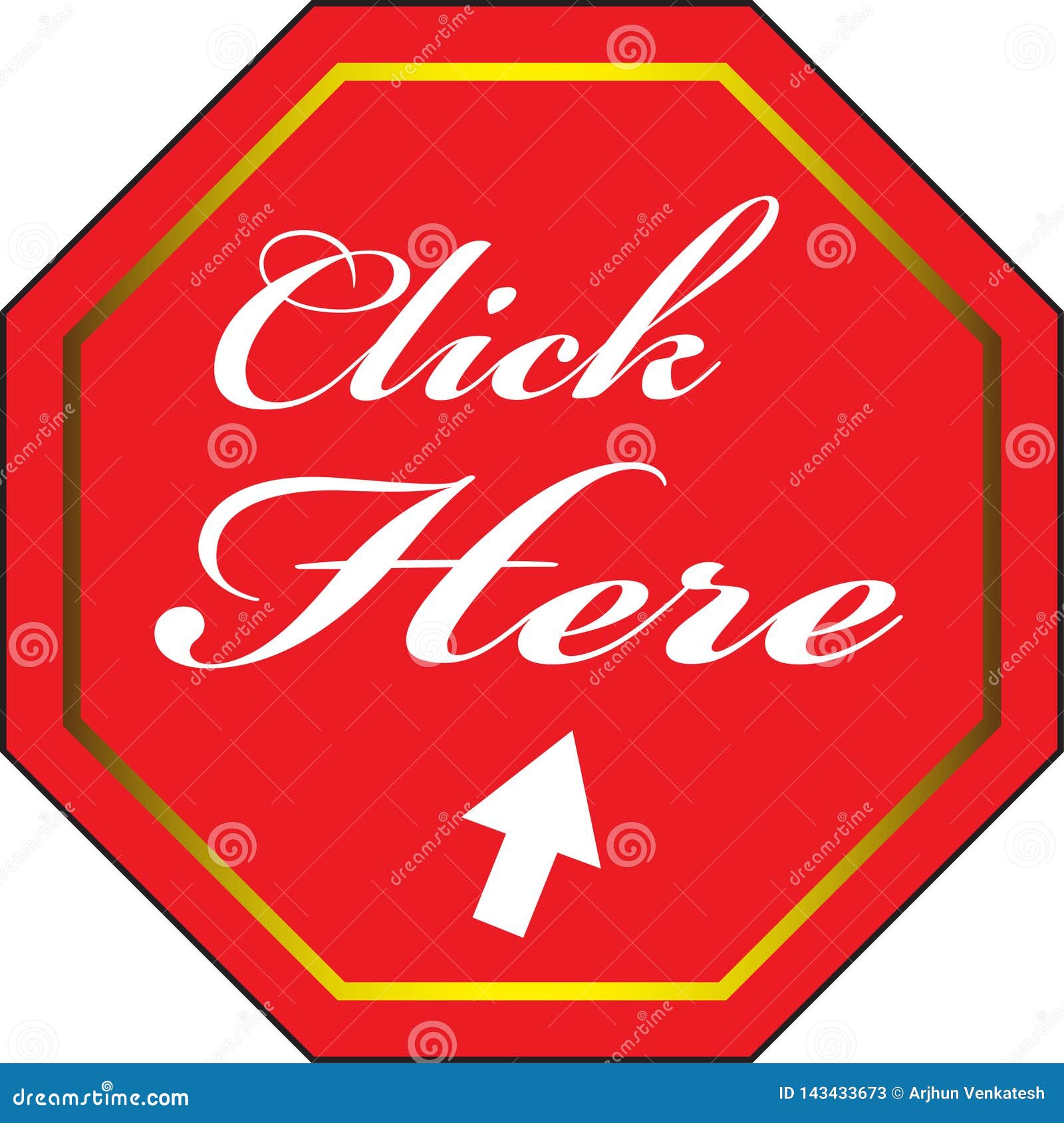 Click Here Arrow Web Button Classic Button White Background Stock ...