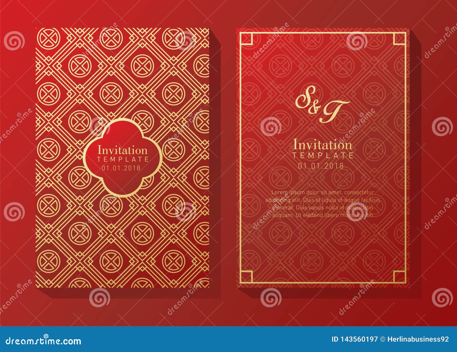 Red and Gold Pattern stock vector. Illustration of gold - 143560197