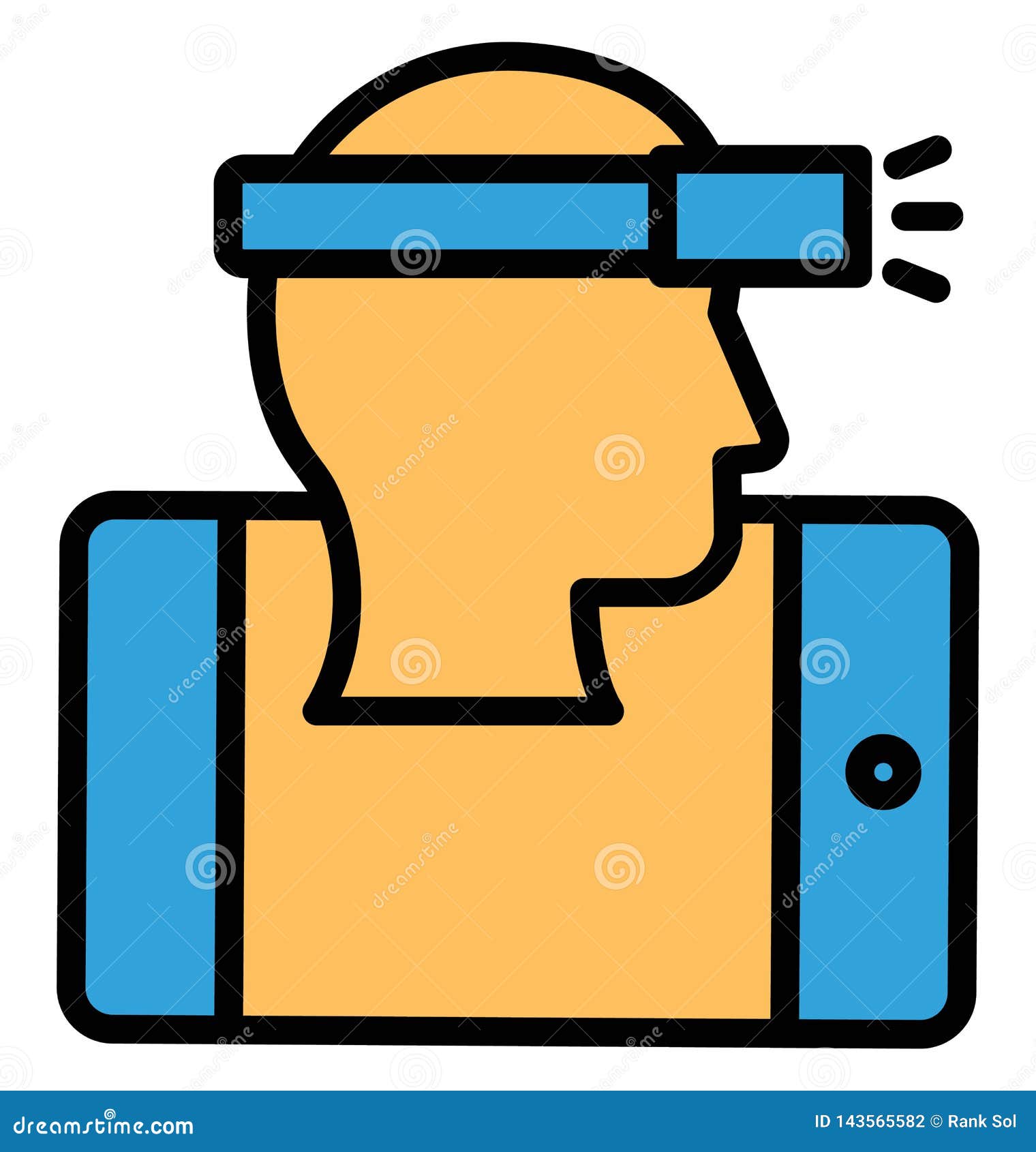 Head Mounted Display Isolated Vector Icon Which Can Easily Modify or ...