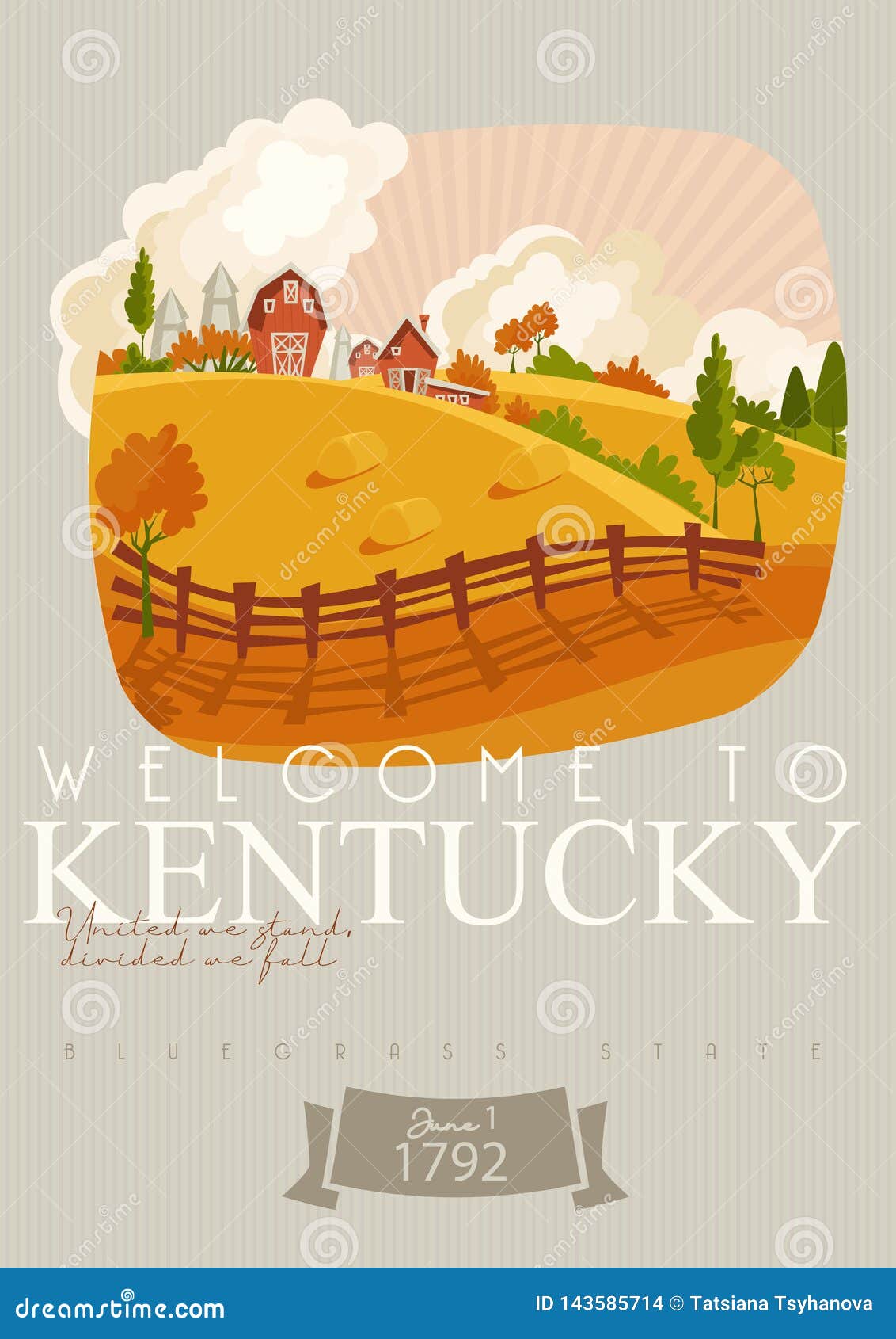 Kentucky States With Symbol Icon Of Clogging Bluegrass Music ...