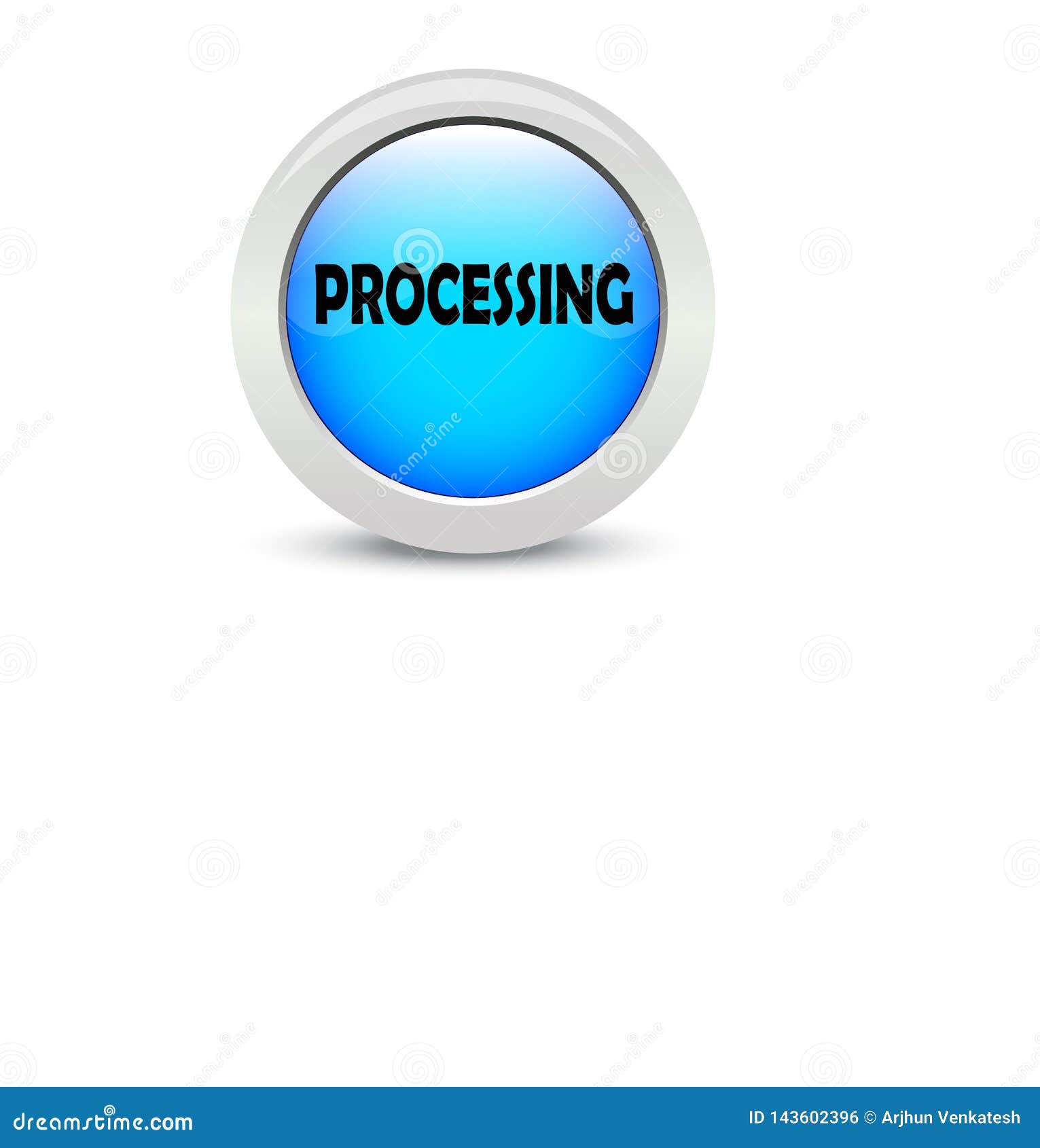 Processing Web Button Classic Button White Background Stock ...