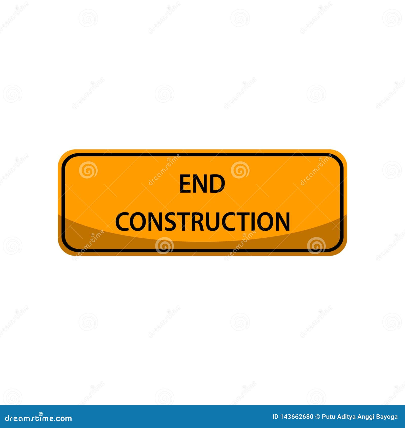 End Construction Sign stock vector. Illustration of badge - 143662680
