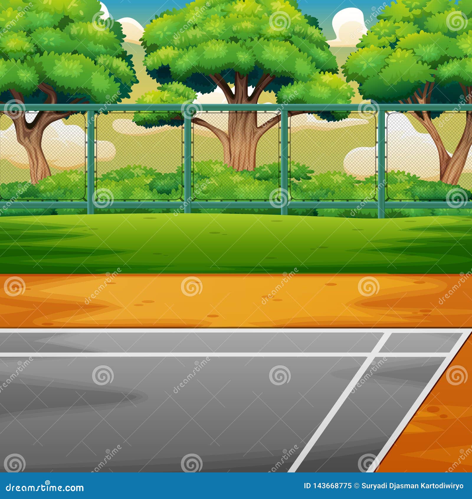 Cartoon Sports Ground on the Nature Stock Vector - Illustration of ...