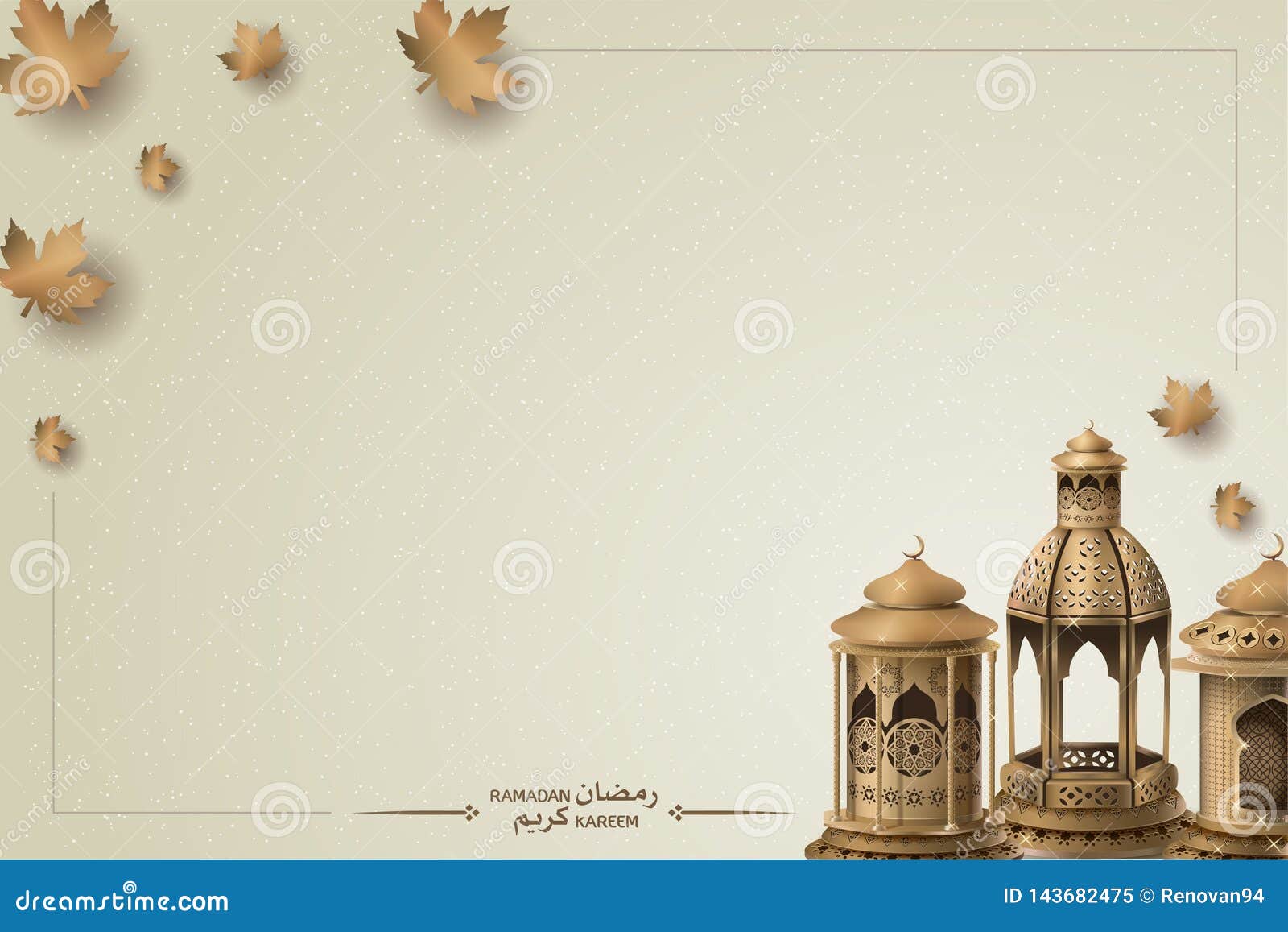 Islamic Greeting Ramadan Kareem Background Template Design Stock ...