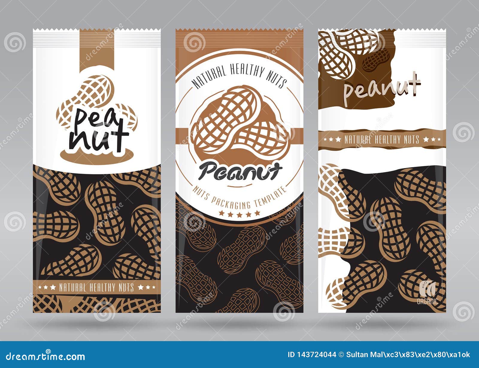 Peanut packaging set stock vector. Illustration of organic - 143724044