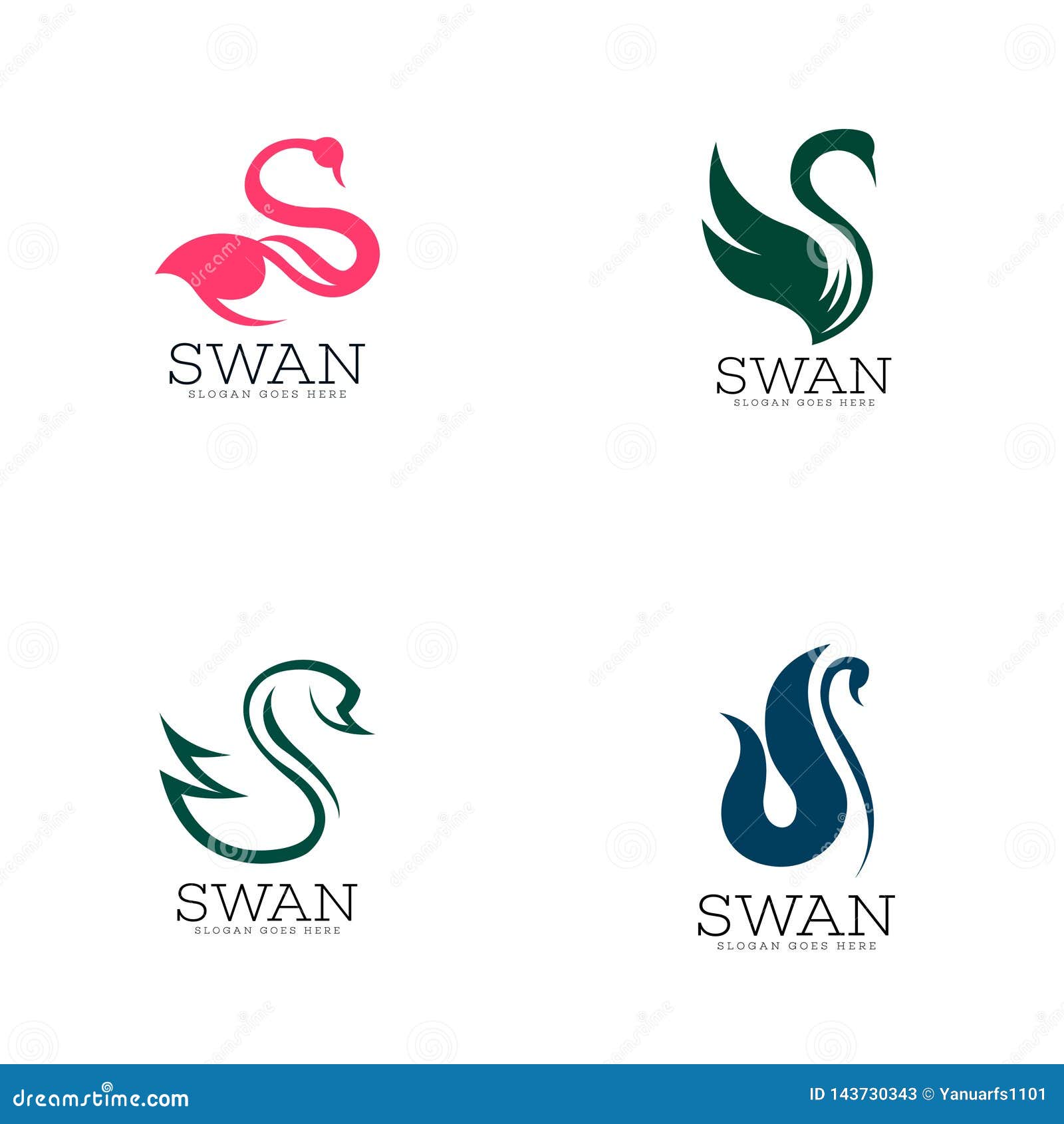 Swan Logo Template Vector. Swan Logo Concept Vector | CartoonDealer.com ...