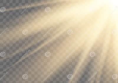 Glowing Sun Rays Sparkling Light Isolated on Transparent Background ...