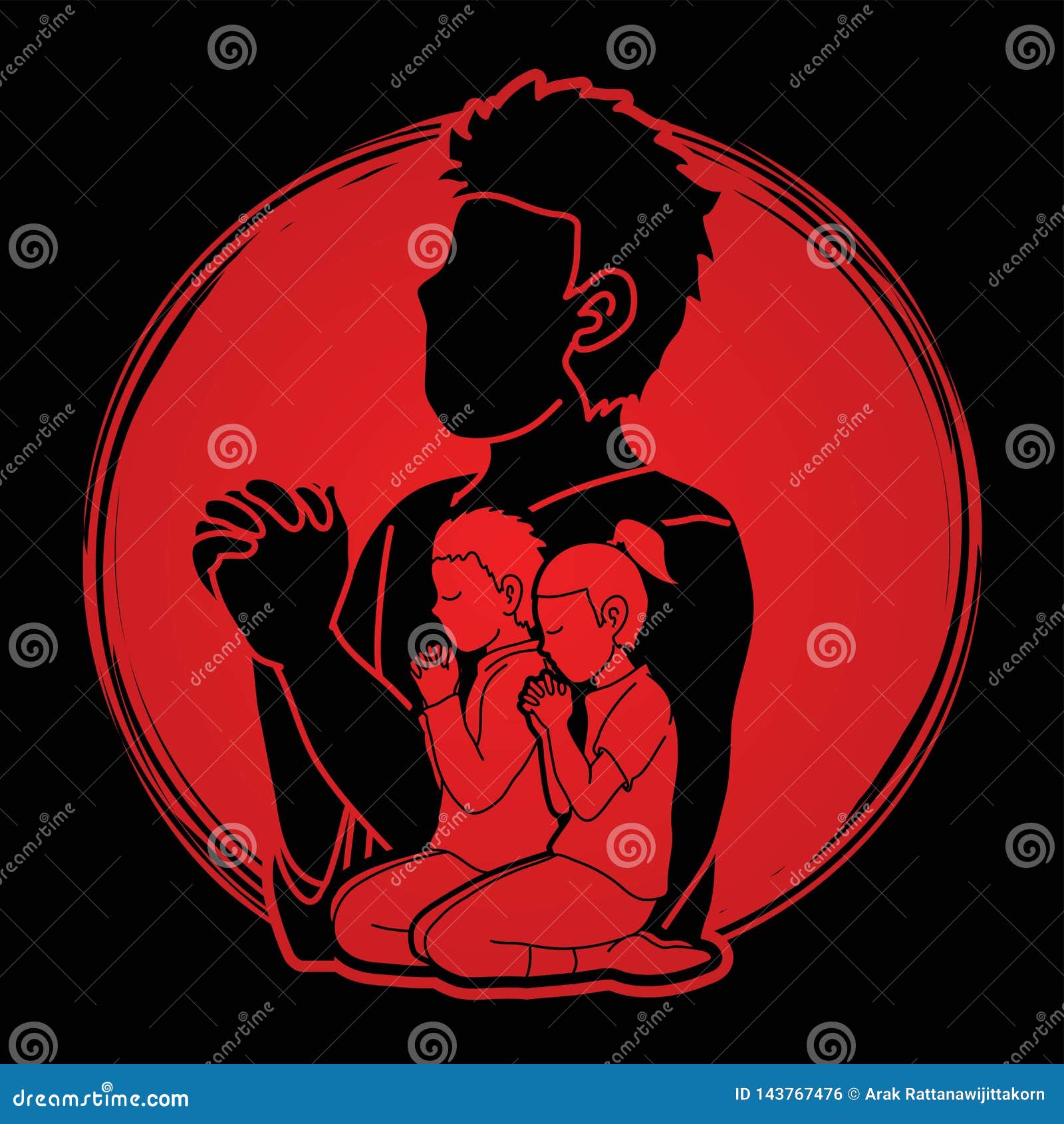 Boy and Girl Prayer, Christian Praying ,Praise God, Worship Cartoon ...