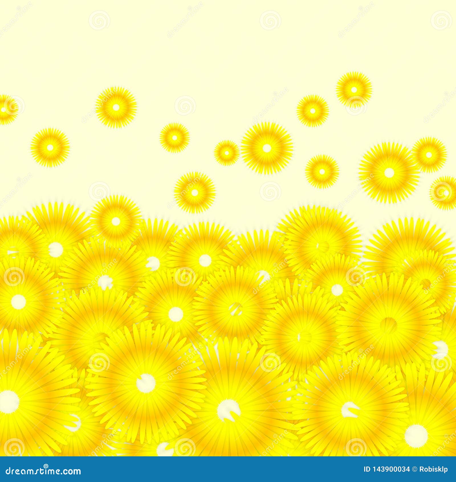 Vector Background with Yellow Flowers Stock Vector - Illustration of ...