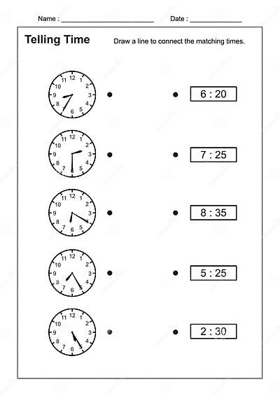 Telling Time Telling the Time Practice for Children Time Worksheets for ...