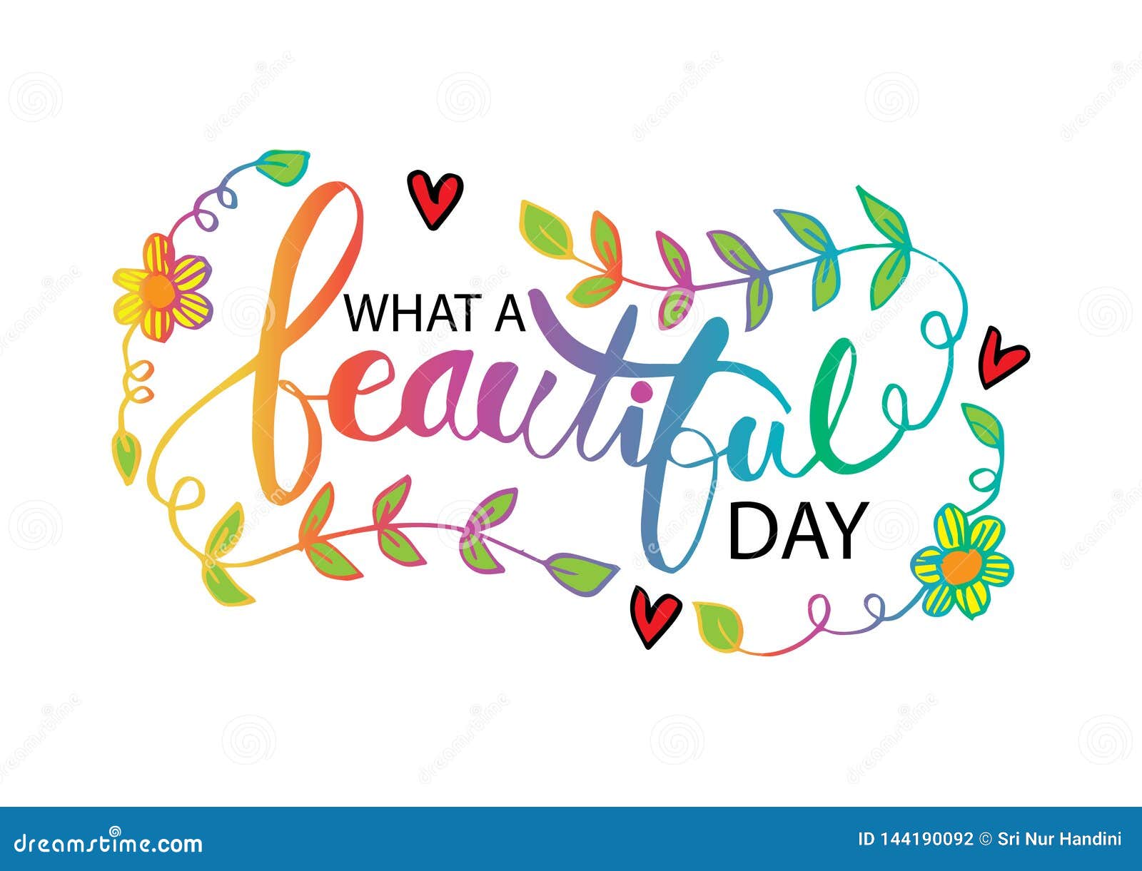What a beautiful day. stock vector. Illustration of decorative - 144190092